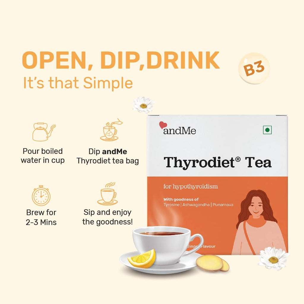 & ME Thyroid Tea for Hypothyroidism- Restore healthy T3, T4 levels – andMe