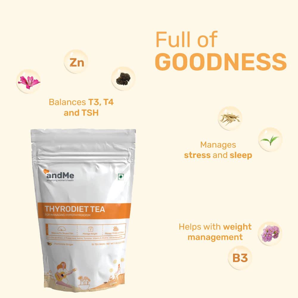 andMe Thyroid Tea for Hypothyroidism- Restore healthy T3, T4 levels